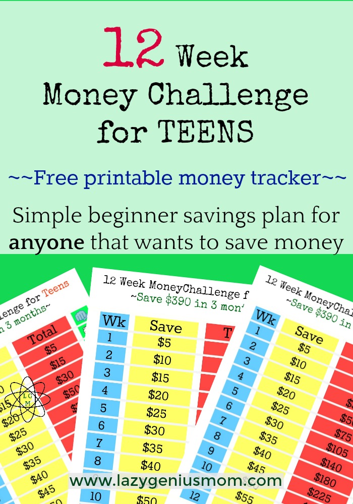 Beginner Savings Plan for Teens- Save Nearly $400 in 12 weeks!- Free ...